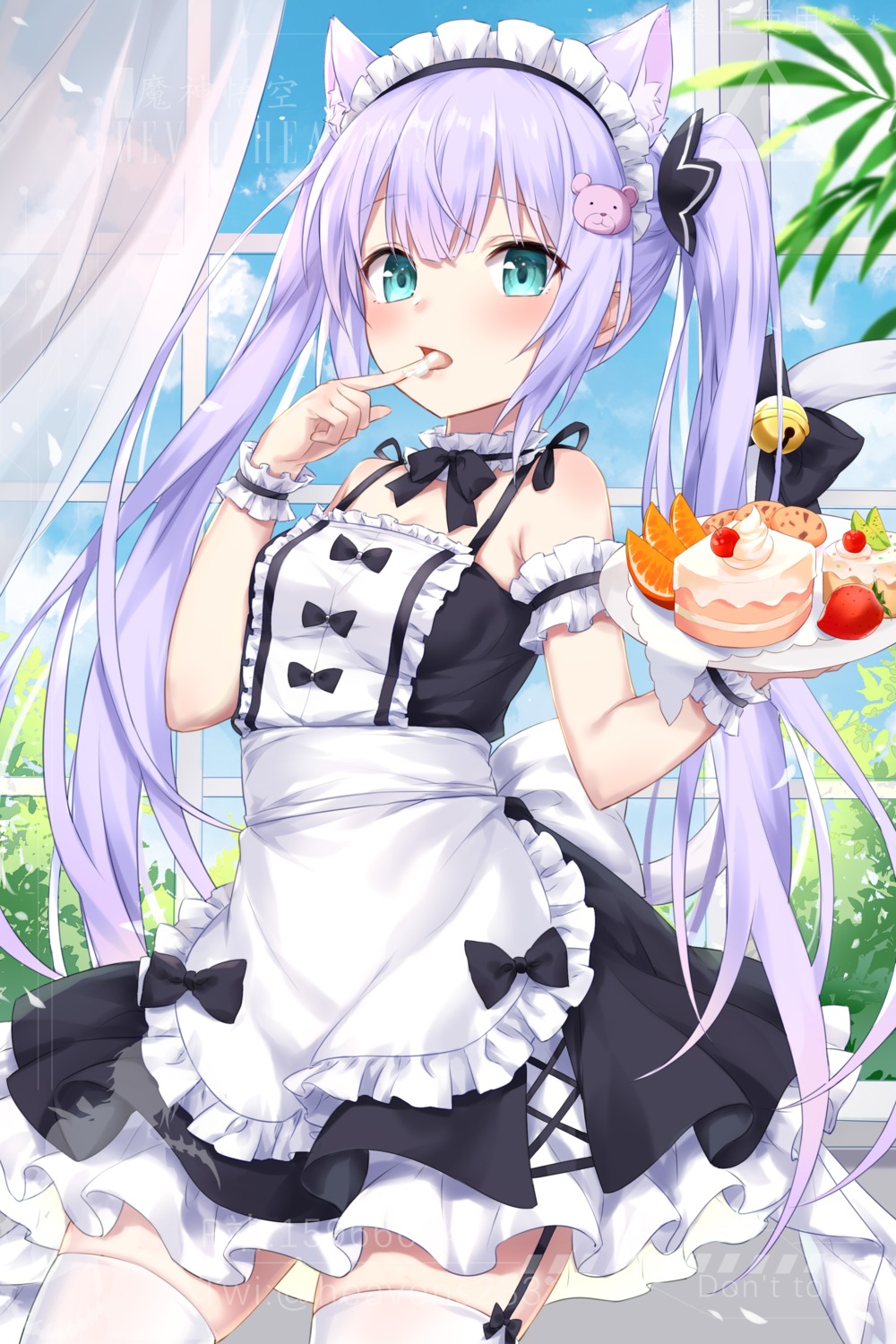 devil heavens animal ears maid nekomimi official watermark stockings thighhighs | #762582 | yande.re